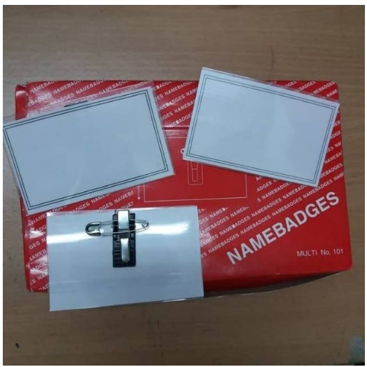 Jual Name Tag Holder Plastik jepit/ ID Card Nametag Plastik Jepit ...