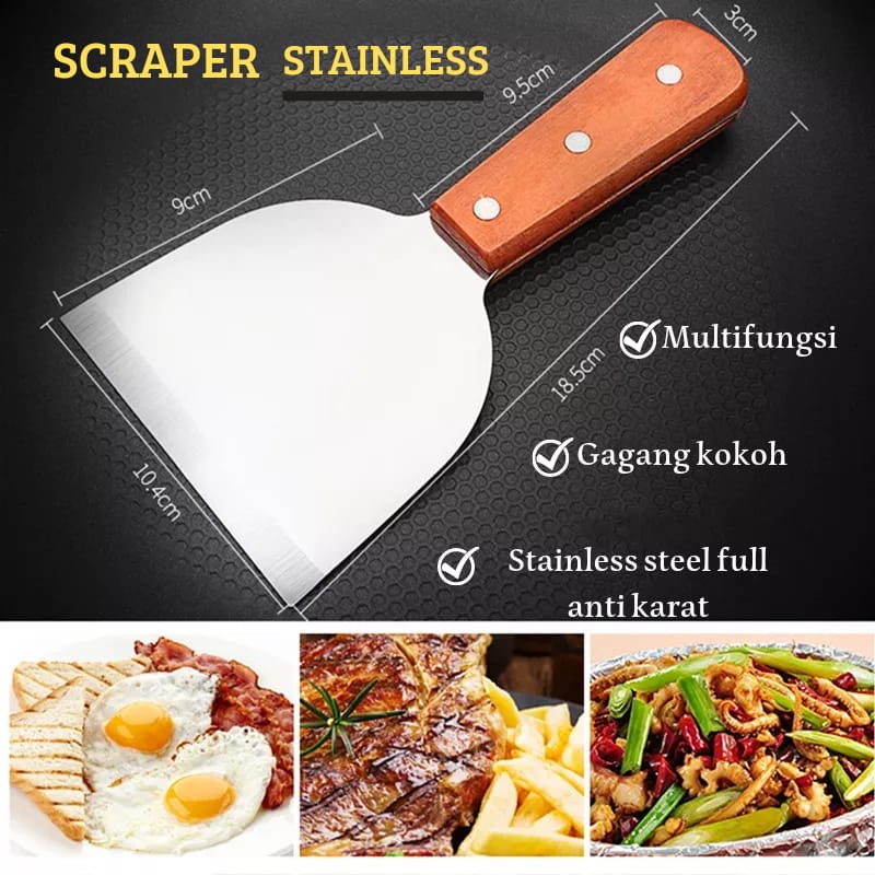 Jual Sutil Pizza Spatula Martabak Tepanyaki Roti Cutter Scraper kape ...
