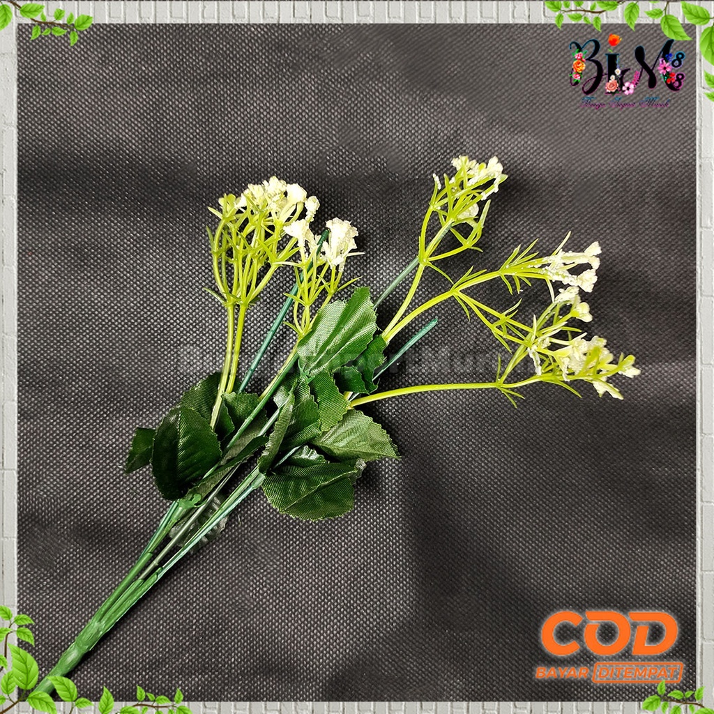 Jual Tangkai Dan Aksesoris Daun Lusinan Cabang 5 Artificial - Motif ...
