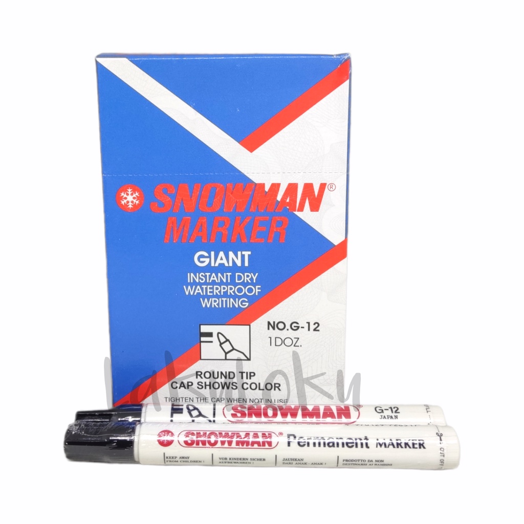 Jual Spidol Snowman Permanent / Permanent Marker Tinta Hitam G12 ...