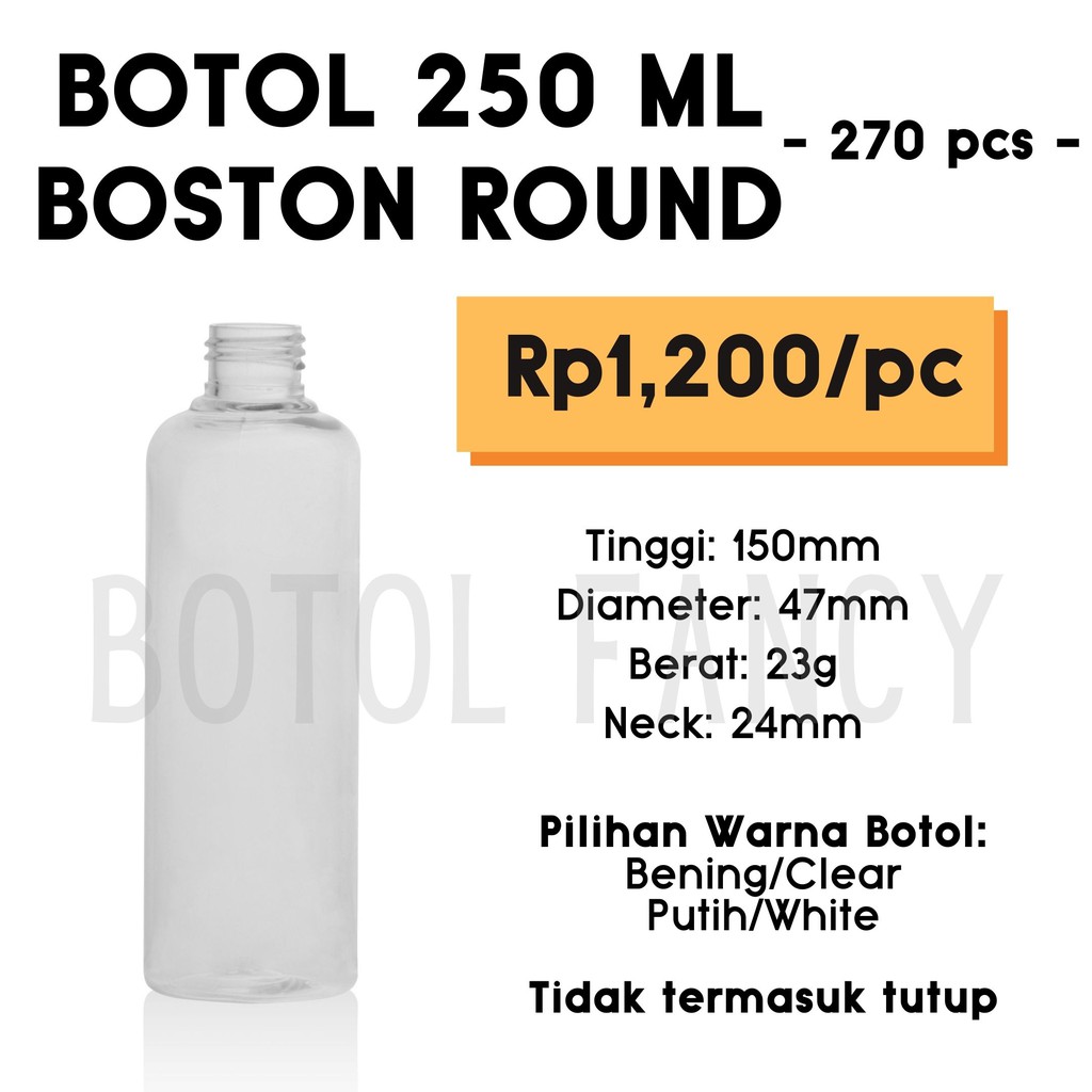 Jual Botol Spray 250ml / Botol Round Boston 250ml / Botol Hand ...