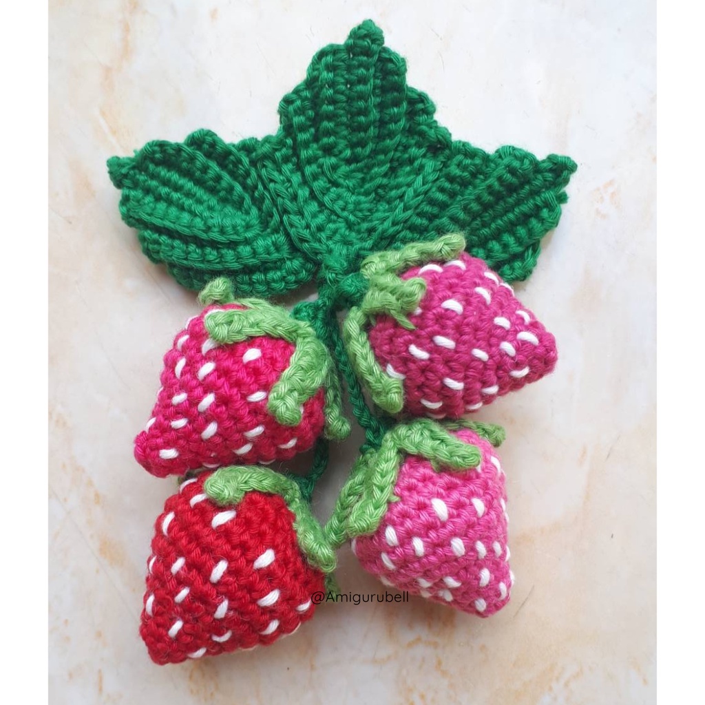 Jual Gantungan Kunci/Tempelan Kulkas Boneka Rajut Buah-buahan (amigurumi) | Shopee Indonesia