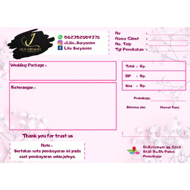Jual JASA EDIT NOTA + CETAK NOTA RIAS PENGANTIN | Shopee Indonesia