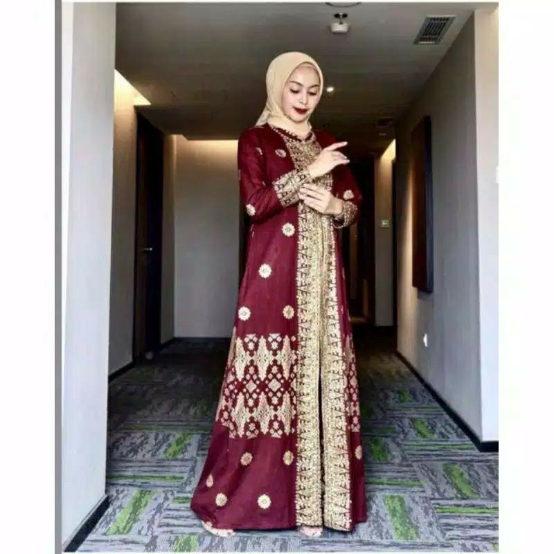 Jual COUPLE GAMIS LIST BATIK SONGKET PALEMBANG MARON | Shopee Indonesia