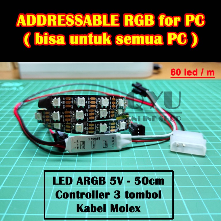 Jual LED Addressable RGB / ARGB 5v + Mini Control + Molex (Modif Case ...