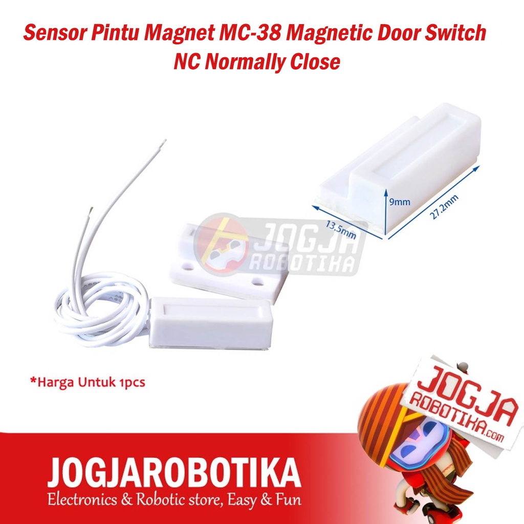 Jual Sensor Pintu Magnet MC-38 Magnetic Door Switch NC Normally Close ...