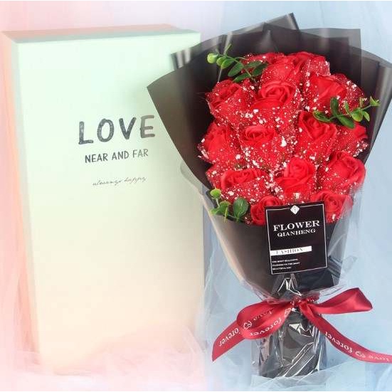 Jual BOX BUKET BUNGA ROSE SABUN VALENTINE | BOUQUET BOXES VALENTINE ...