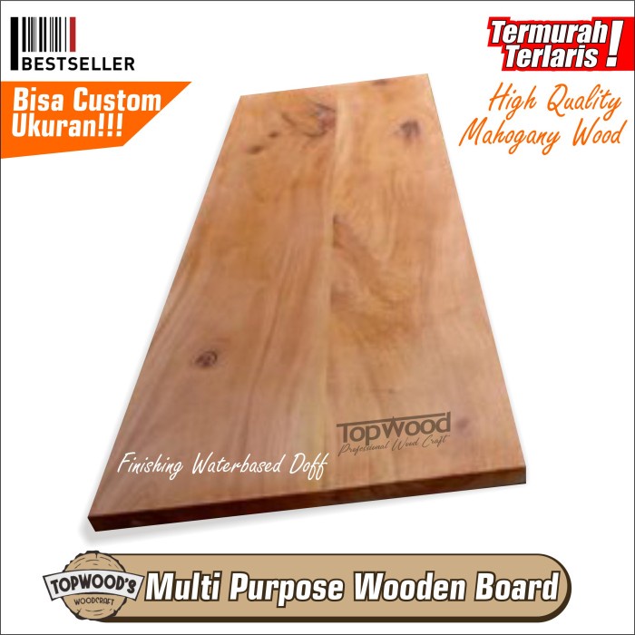 Jual Papan kayu mahoni 200x40x2cm - wooden board papan ambalan ...