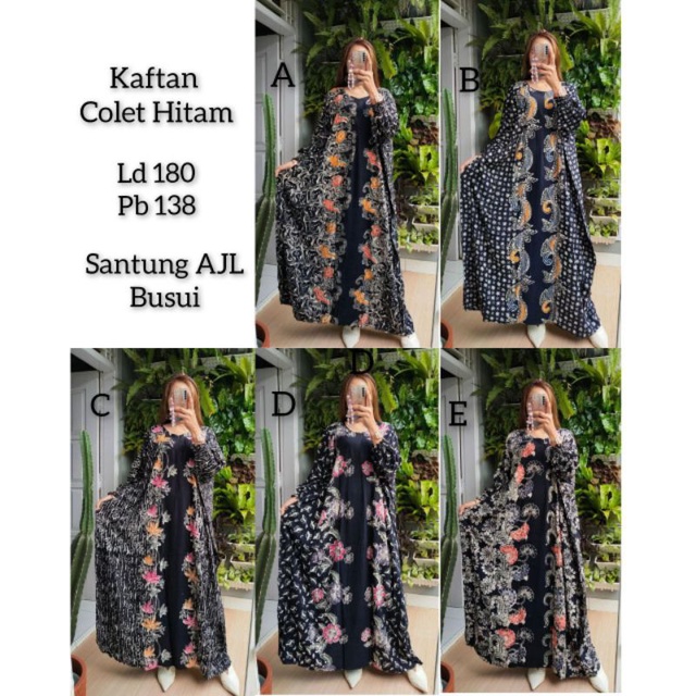 Jual kaftan cap colet black | Shopee Indonesia