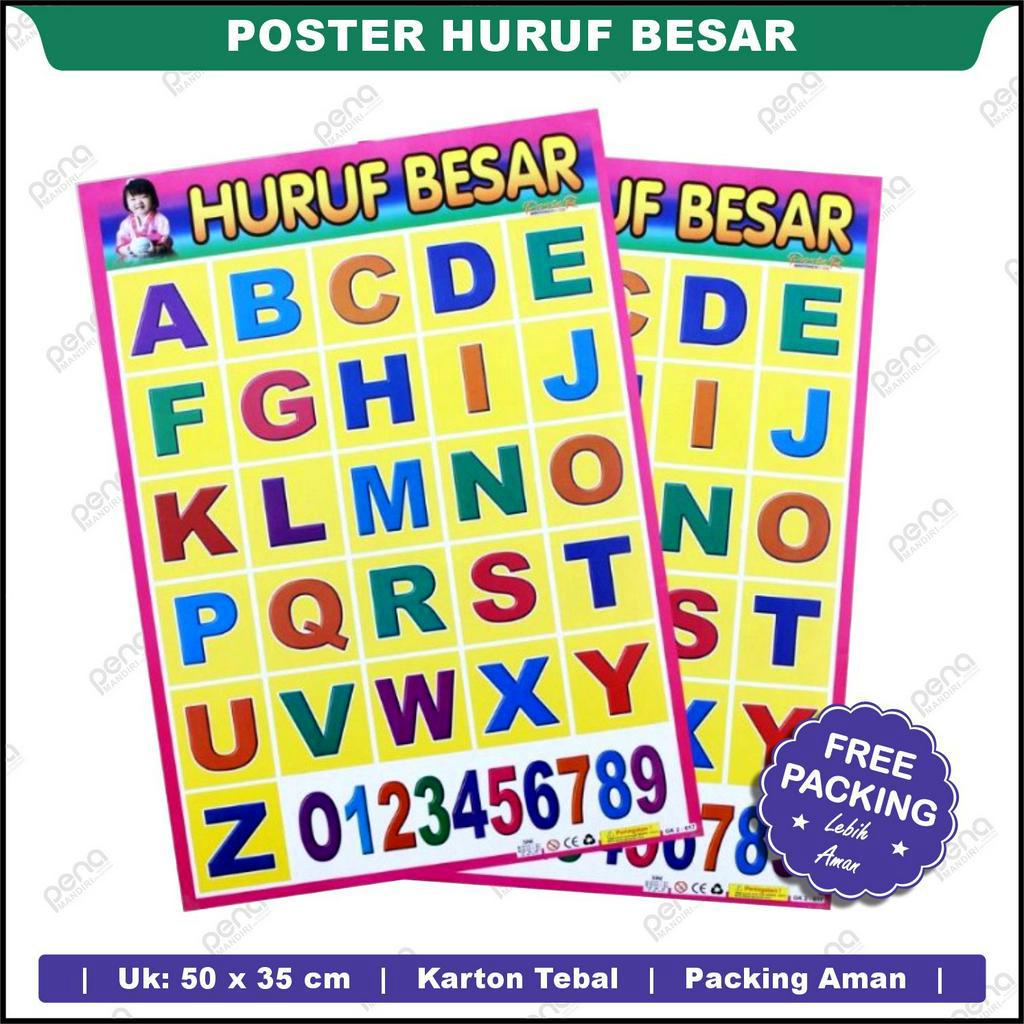 Jual Poster Huruf Besar Poster Edukasi Mengenal Huruf Abjad | Shopee ...