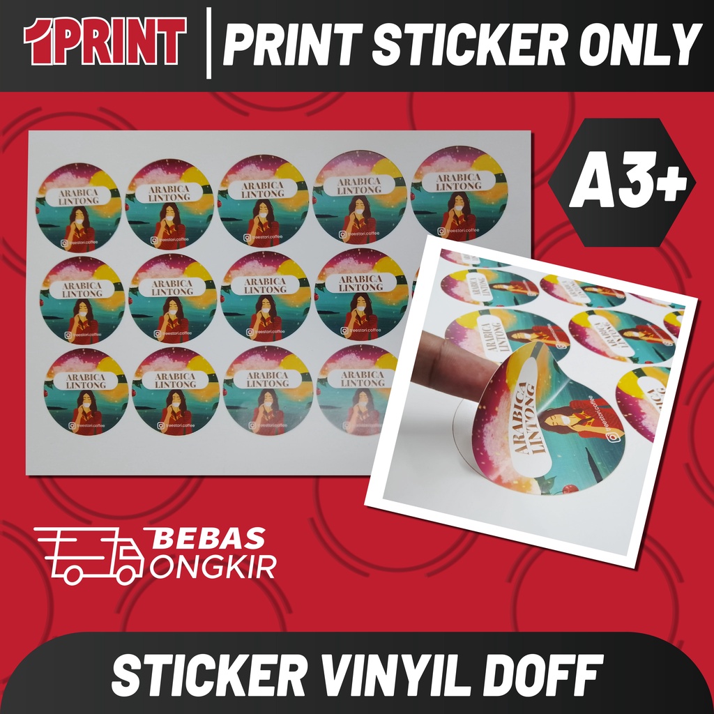 Jual Cetak Sticker Print Stiker Cromo / HVS / Vinyl / Transparant A3 ...