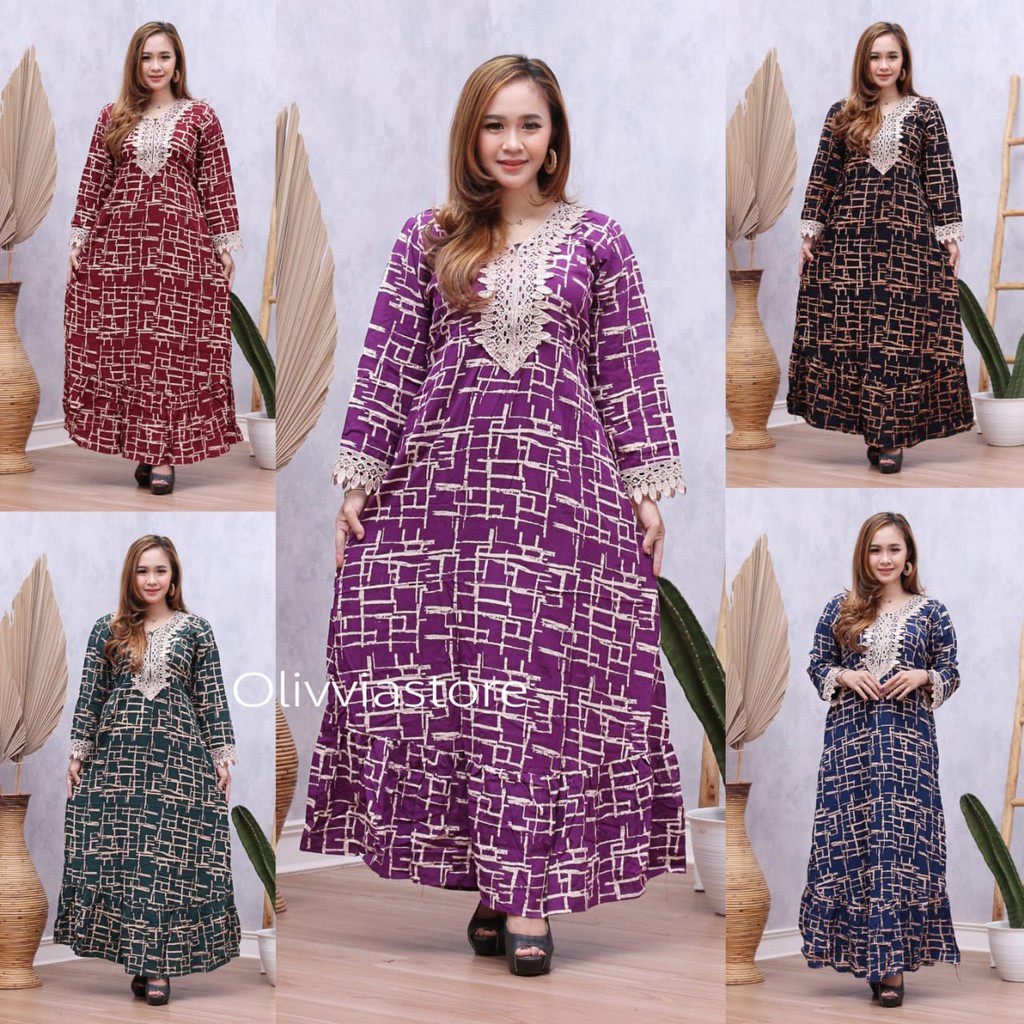Jual GAMIS ARAB RENDA REMPEL MOTIF GARIS | LONGDRESS ARAB RENDA ...