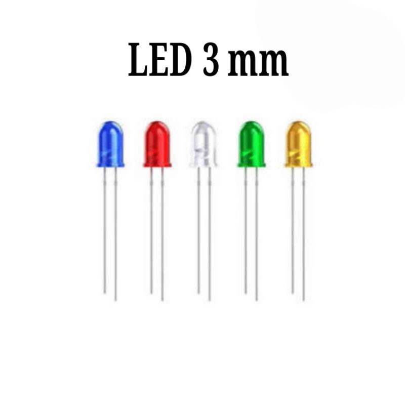 Jual 50 Pcs Led 3mm Diode Cahaya Aneka Kit Komponen DIY Biru Hijau ...