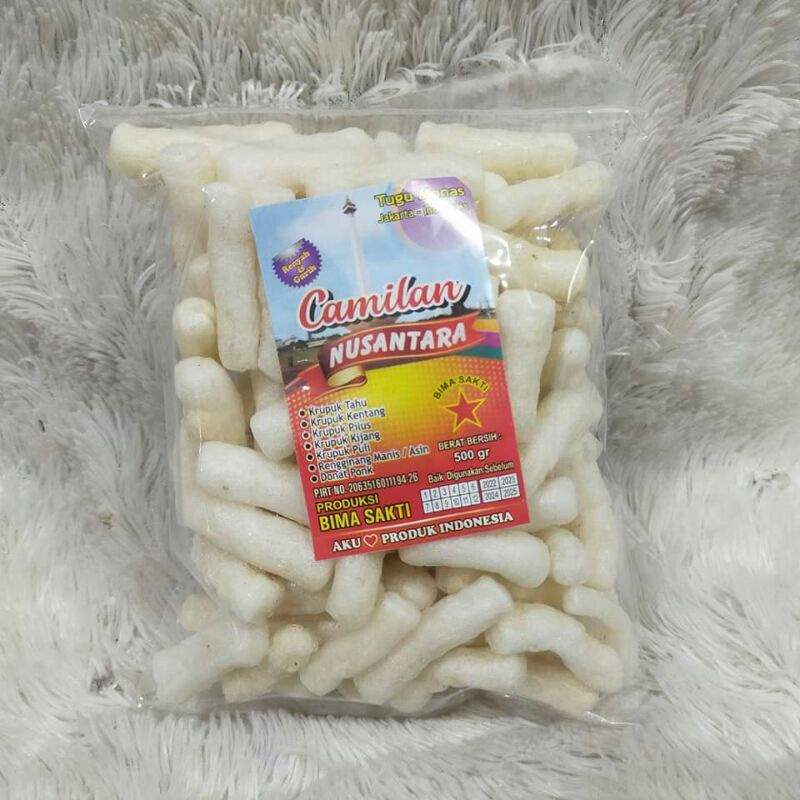 Jual kerupuk stik pilus gurih kemasan kecil (50g) - camilan krupuk ...