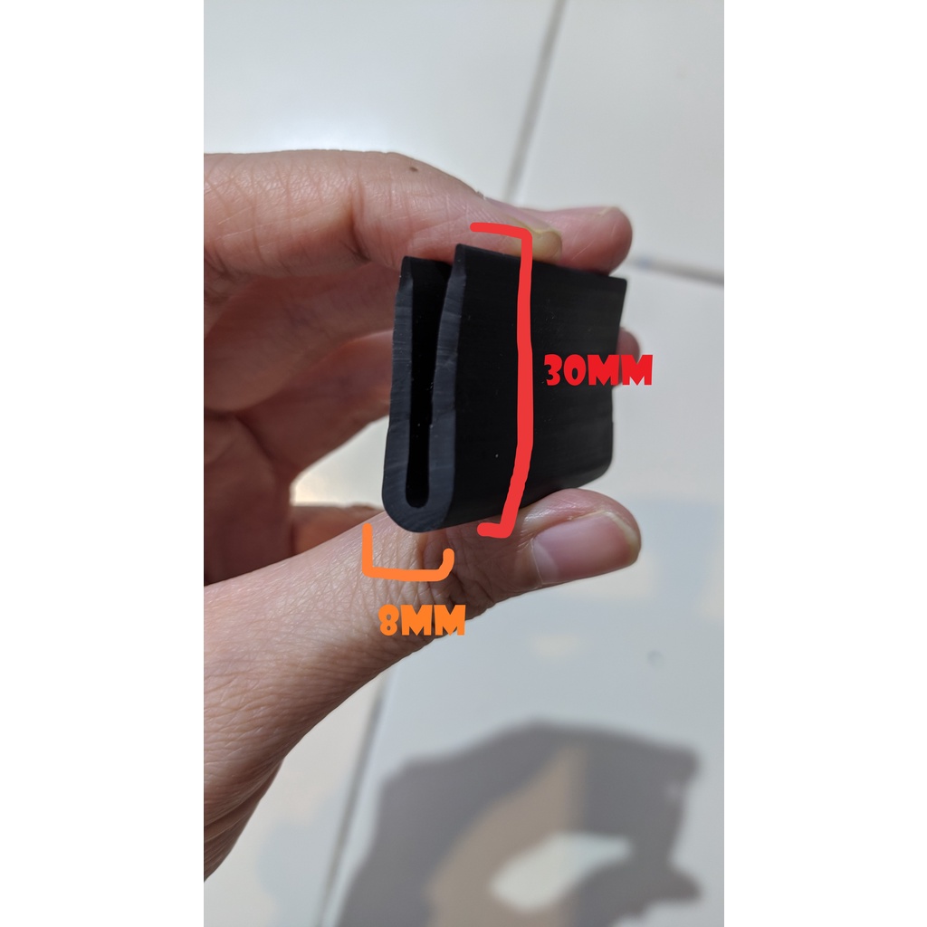 Jual karet lis jepit rubber list plat 5mm untuk helm jendela pintu ...