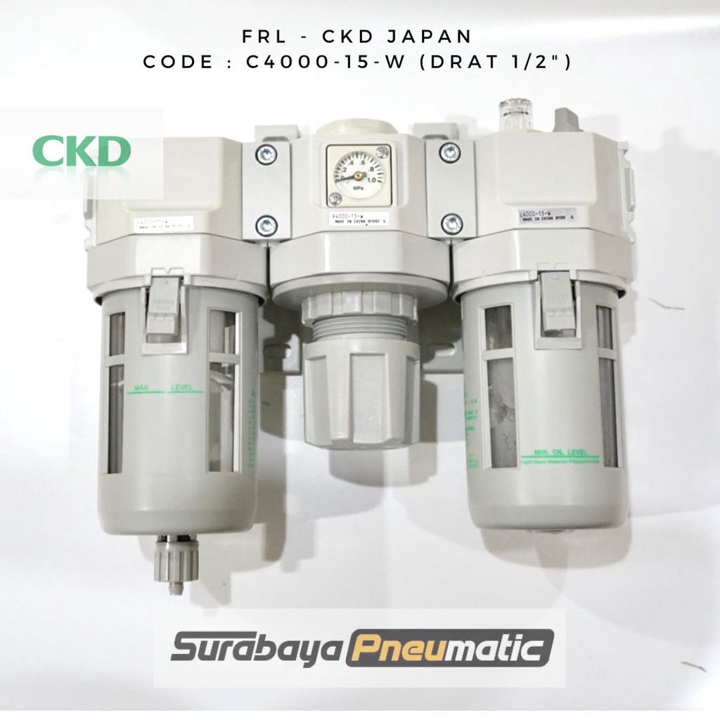 Jual CKD Japan - C4000-15-W (1/2") - Filter Regulator Lubricator / FRL ...