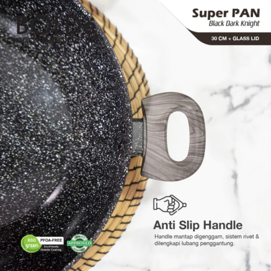 Jual BOLDe Super Pan 2 Ear Wok (Wajan) 30cm + Lid Black Dark Knight ...
