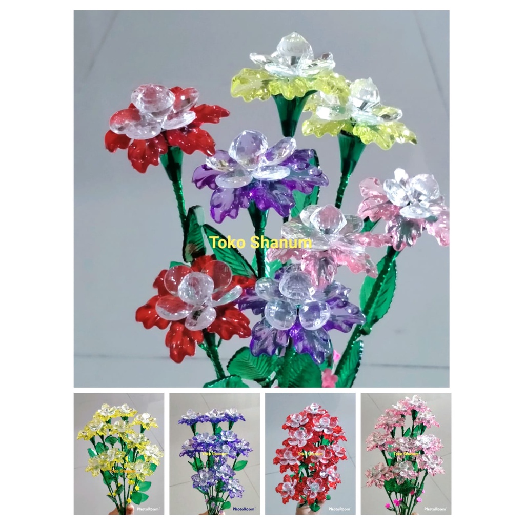 Jual Harga 1 tangkai Bunga Kristal lengkung/bunga akrilik/bunga murah ...