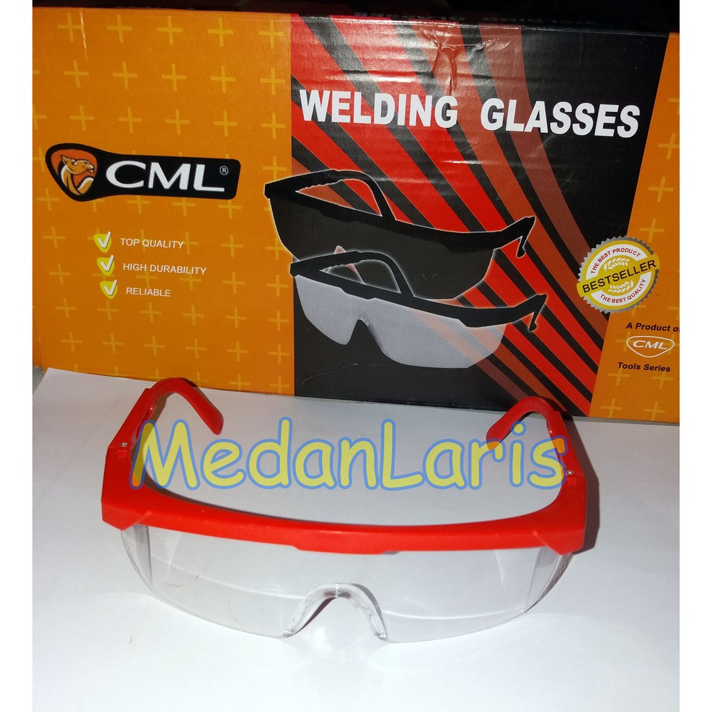 Jual Kacamata Tukang Las Putih Bening Sporty Safety Glass Lab Clear ...