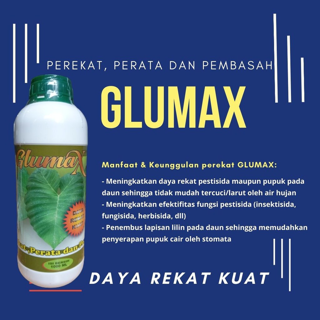 Jual GLUMAX 1000 ml Perekat dan Perata, Pembasah Emulsi untuk Pestisida ...