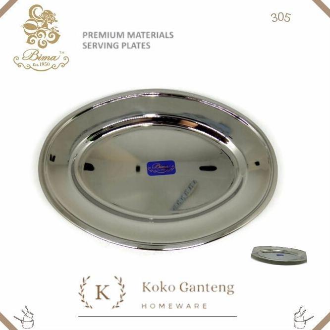 Jual Produk Baru Bima Piring Stainless Ikan Steam Hongkong Oval Dish ...