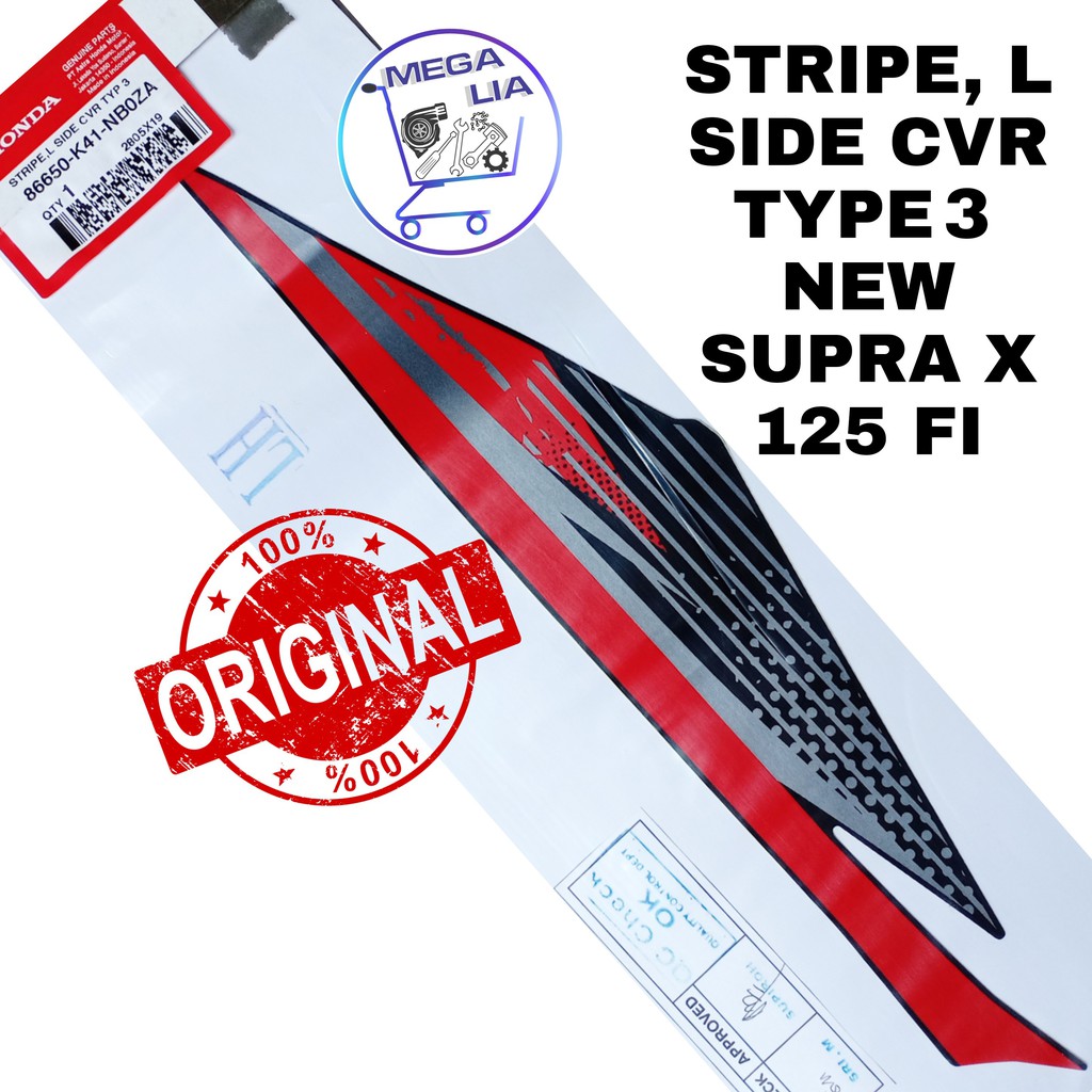 Jual Sticker Stiker Body Kiri Stripe Side CVR TYPE 3 New Supra X 125 F1 ...