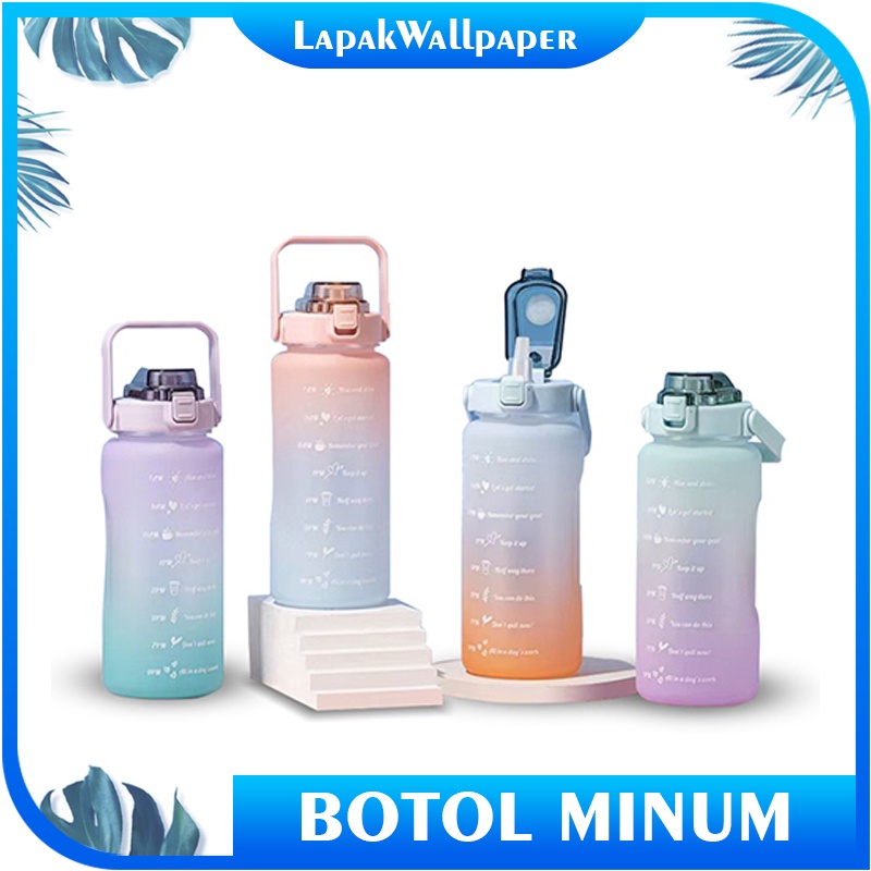 Jual Botol Minum Motivasi Aesthetic Botol viral 2 liter lucu Tumblr ...
