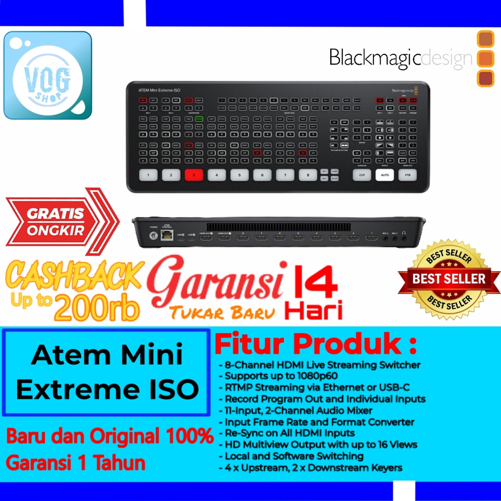 Jual Blackmagic Design Atem Mini Extreme ISO - Mixer Live Streaming ...