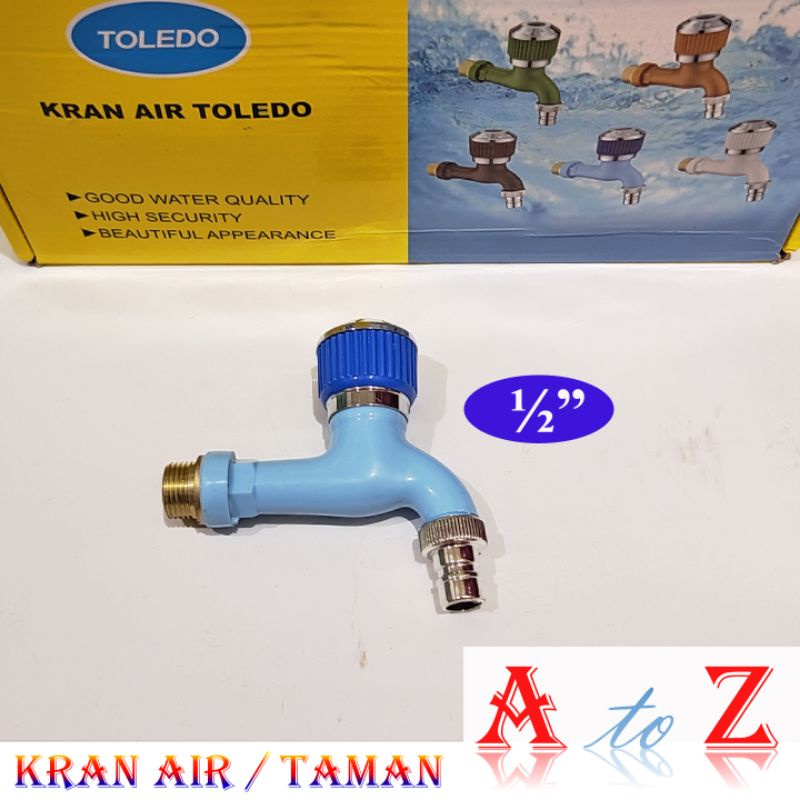 Jual kran air pvc putar 1/2"/keran taman mahkota 0,5 in/kran tembok 1/2 ...