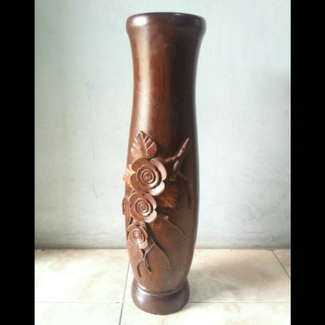 Jual Vas Bunga Kayu Jati Ukuran Besar | Shopee Indonesia