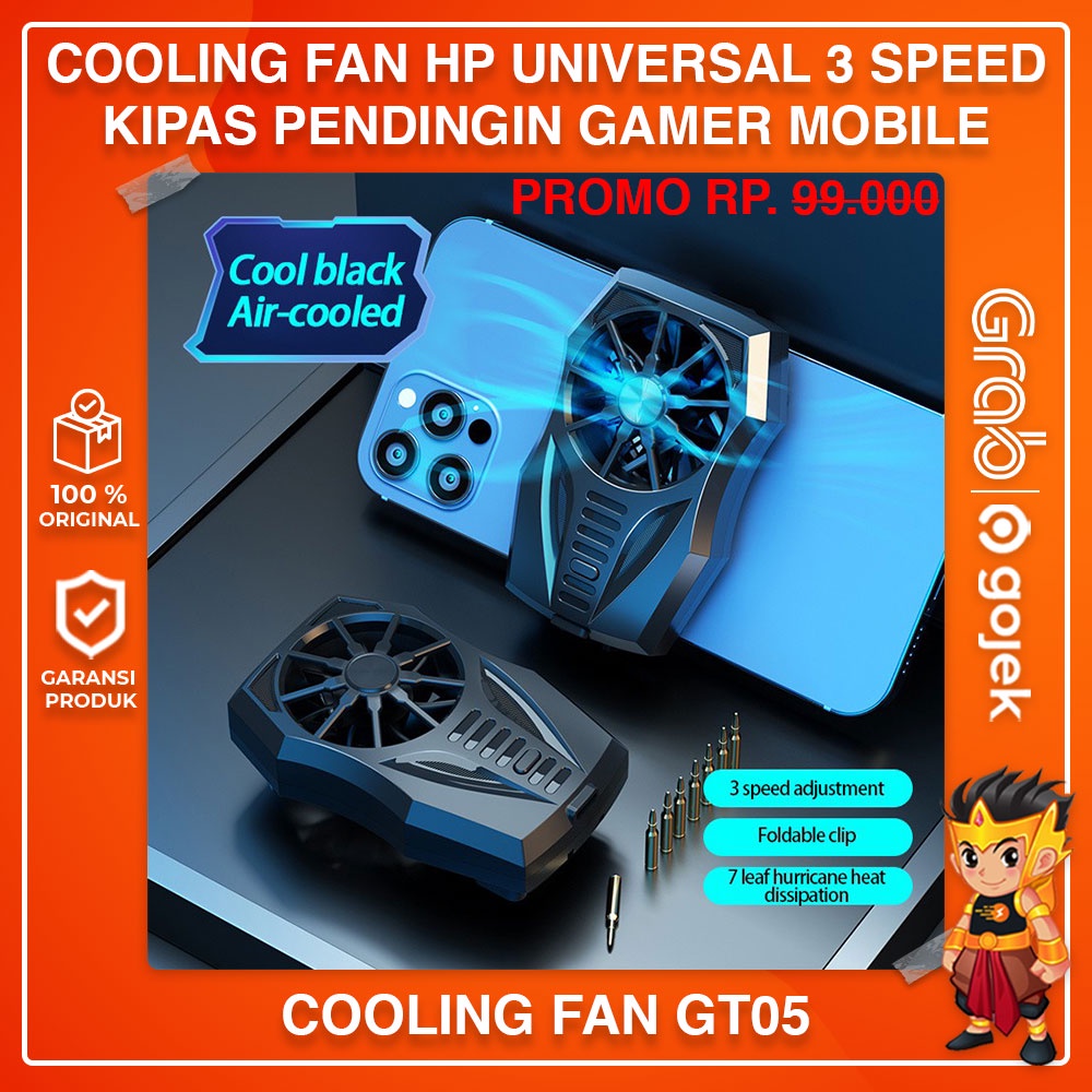 Jual Cooling Fan Cooler Pendingin HP Phone Gaming GT05 Battery Rechargeable Portable Micro USB ...