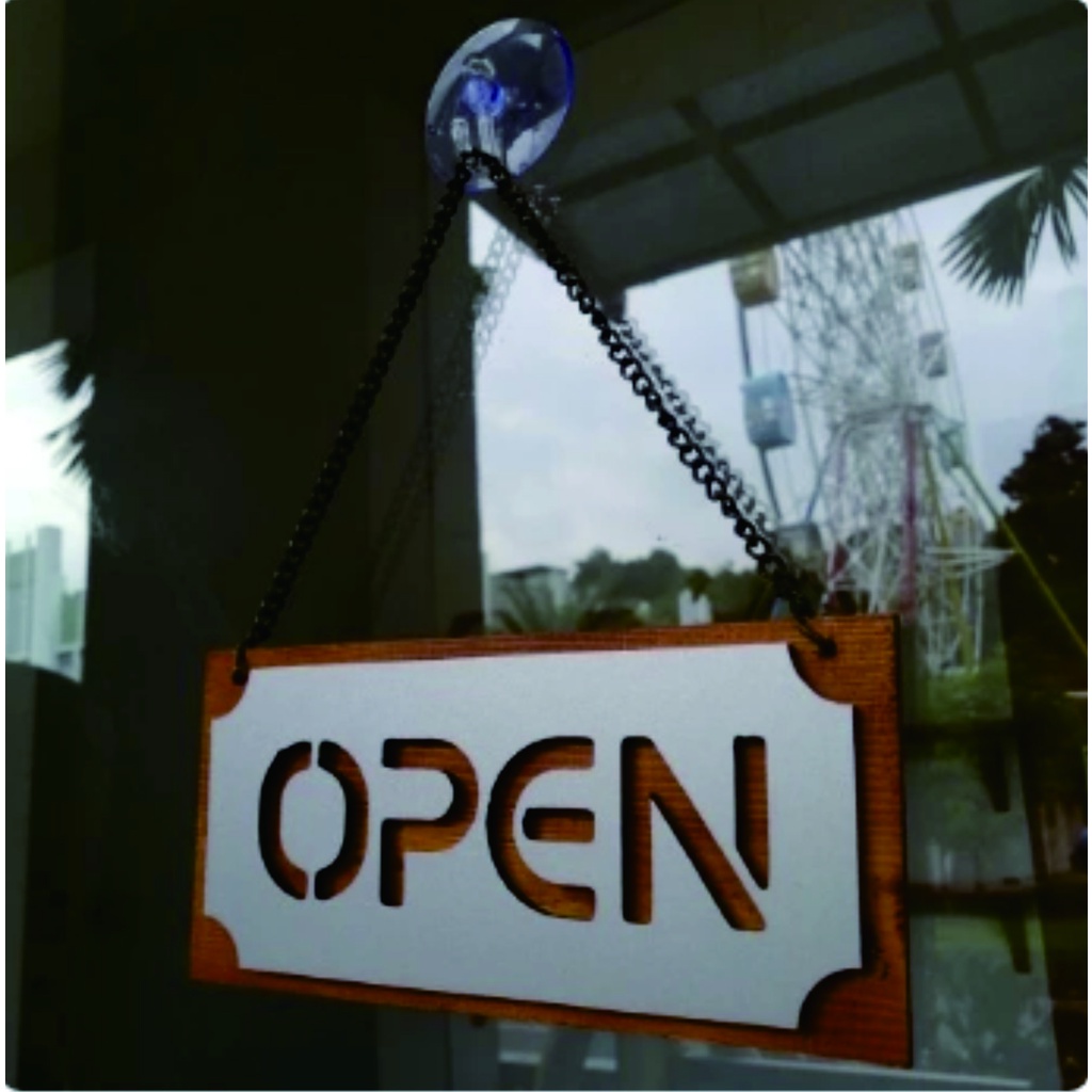 Jual Open Close Sign - Signage Toko - Penanda Buka Tutup Toko Cafe ...