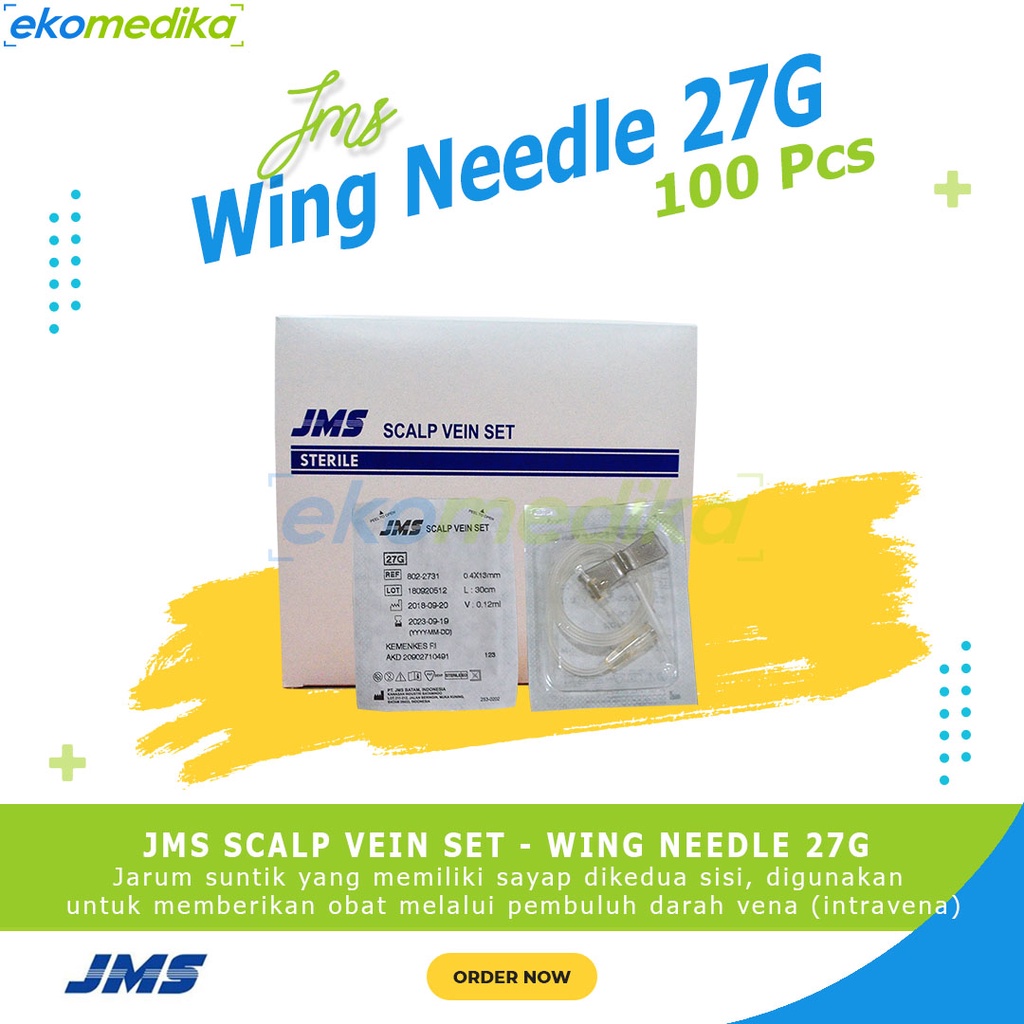 Jual JMS Wing Scalp Vein Wing 23g 25g 27g per Box | Shopee Indonesia