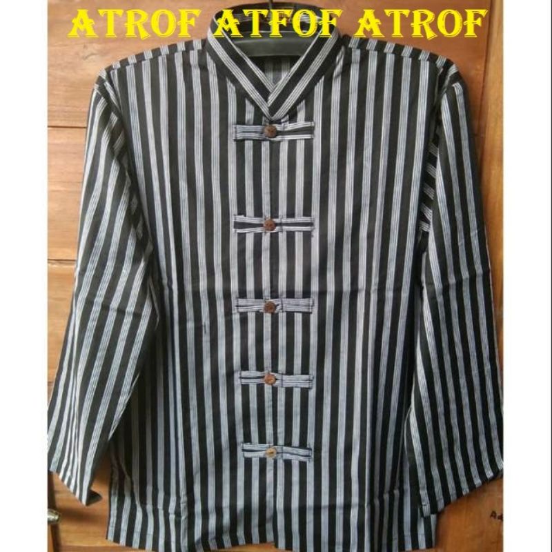 Jual Baju Lurik Kancing Shanghai China Abu - abu - Koko Lurik Shanghai ...