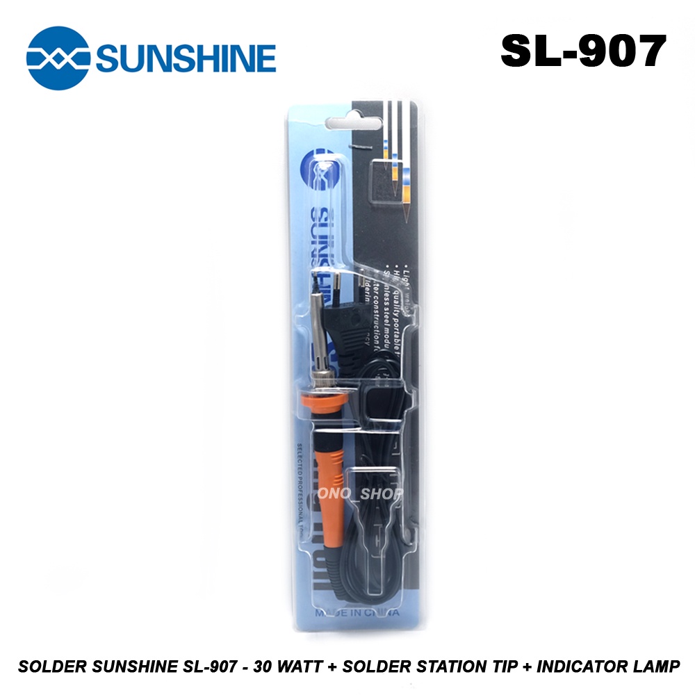 Jual Solder Sunshine SL-907 - 30 Watt + Solder Station Tip + Indicator Lamp | Shopee Indonesia