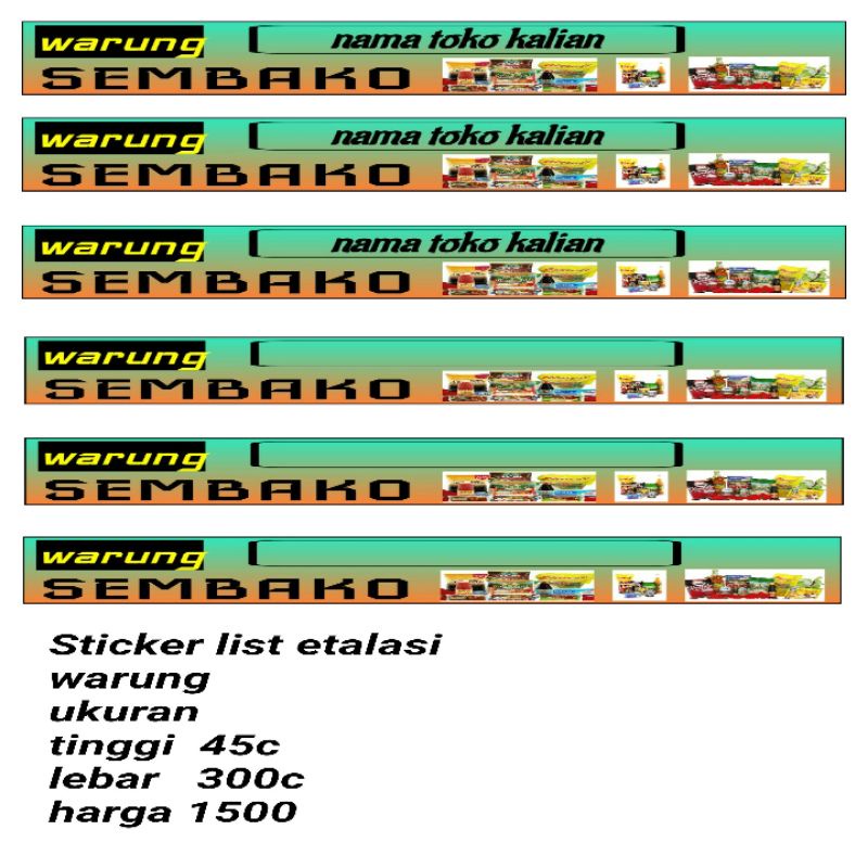 Jual Sticker etalasi warung sembako | Shopee Indonesia