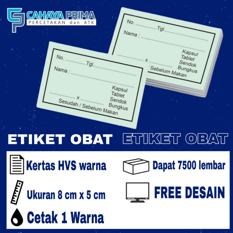 Jual Cetak Etiket Label Obat | Shopee Indonesia