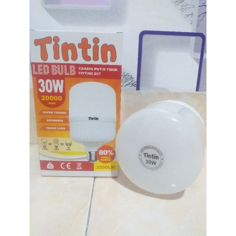 Jual Bohlam Lampu LED Tabung 30 Watt Cahaya Putih TINTIN E27 SNI | Shopee Indonesia