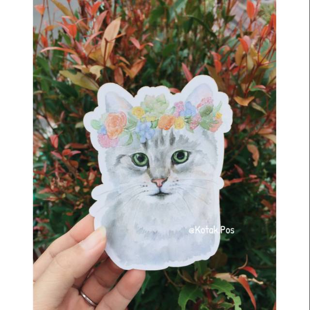 Jual BOOKMARK FLOWER CROWN CAT PEMBATAS BUKU KUCING IMUT CUTE SHAPED ...