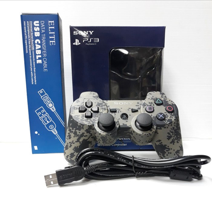 Jual STIK STICK PS3 PS 3 WIRELES ARMY KABEL CAS STIK | Shopee Indonesia
