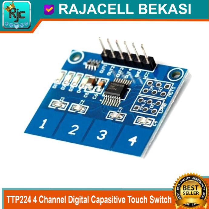 Jual TTP224 4 CHANNEL DIGITAL CAPASITIVE TOUCH SWITCH SENSOR SENTUH ...