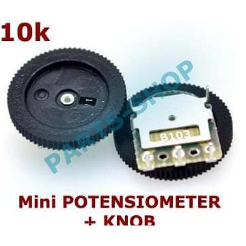 Jual 10k mini Potensiometer + knob 103 VR Potensio meter Stereo 10000 ...