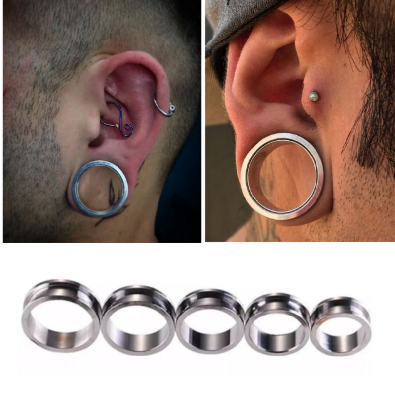 Jual Piercing Titanium SILVER / earplug Titanium / Anting Telinga ...