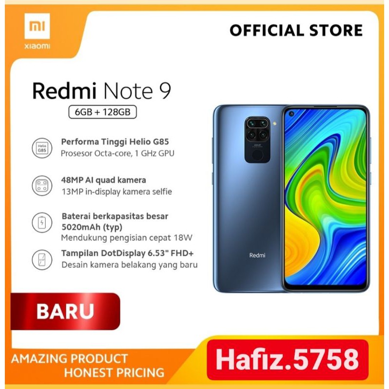 Jual Readmi Note 9 Ram 6/128 New Quad Camera Battery Besar Bergaransi ...