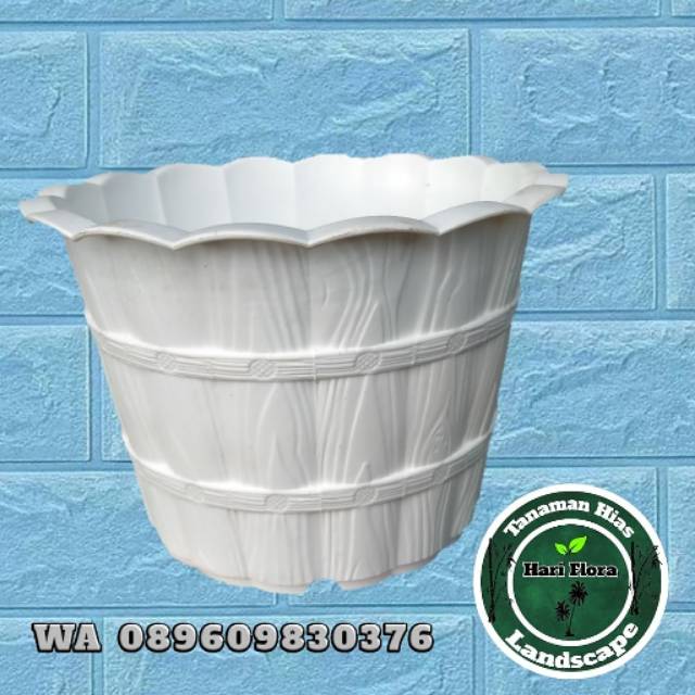 Jual Pot Tanaman Motif Kayu Ukuran 20 Putih | Shopee Indonesia