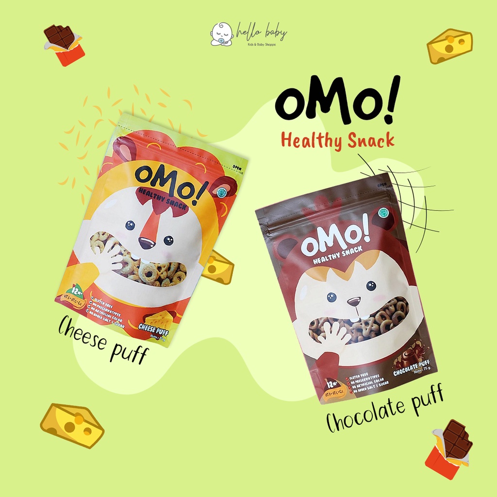 Jual Omo! Healthy Snack Cheese Puff, Chocolate Puff | Shopee Indonesia