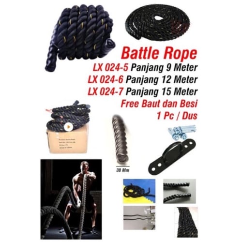 Jual Berkualitas Original Khusus gosend Battle ropes 15 meter gym ...