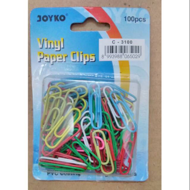 Jual KLIP KERTAS VYNIL PAPERCLIP JOYKO ISI 100PCS | Shopee Indonesia
