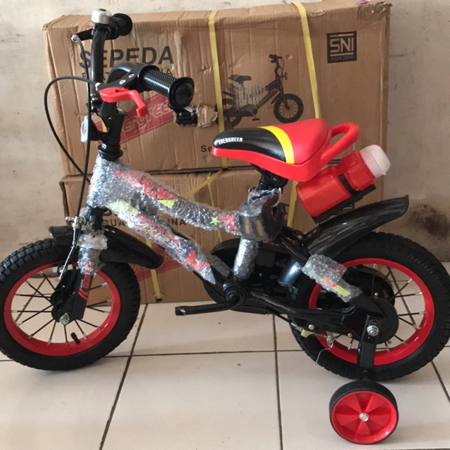 Jual Sepeda ukuran 12 inch Evergreen/ sepeda anak ada roda samping ada ...