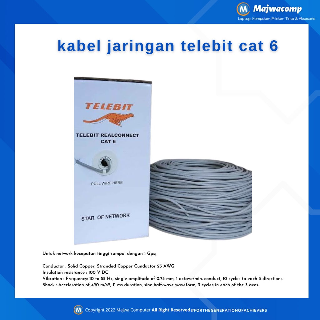 Jual kabel jaringan telebit cat.6 eceran | Shopee Indonesia